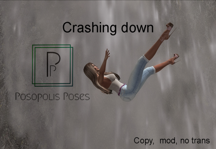 Second Life Marketplace - POSOPOLIS - CRASHING DOWN - female bento pose